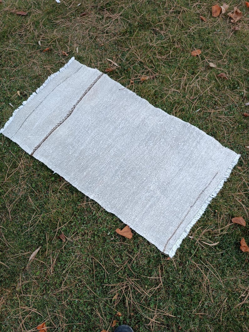 2x4 Hemp Rug, Hemp Rug Small, Flatweaving Turkish Kilim, Naturel ...