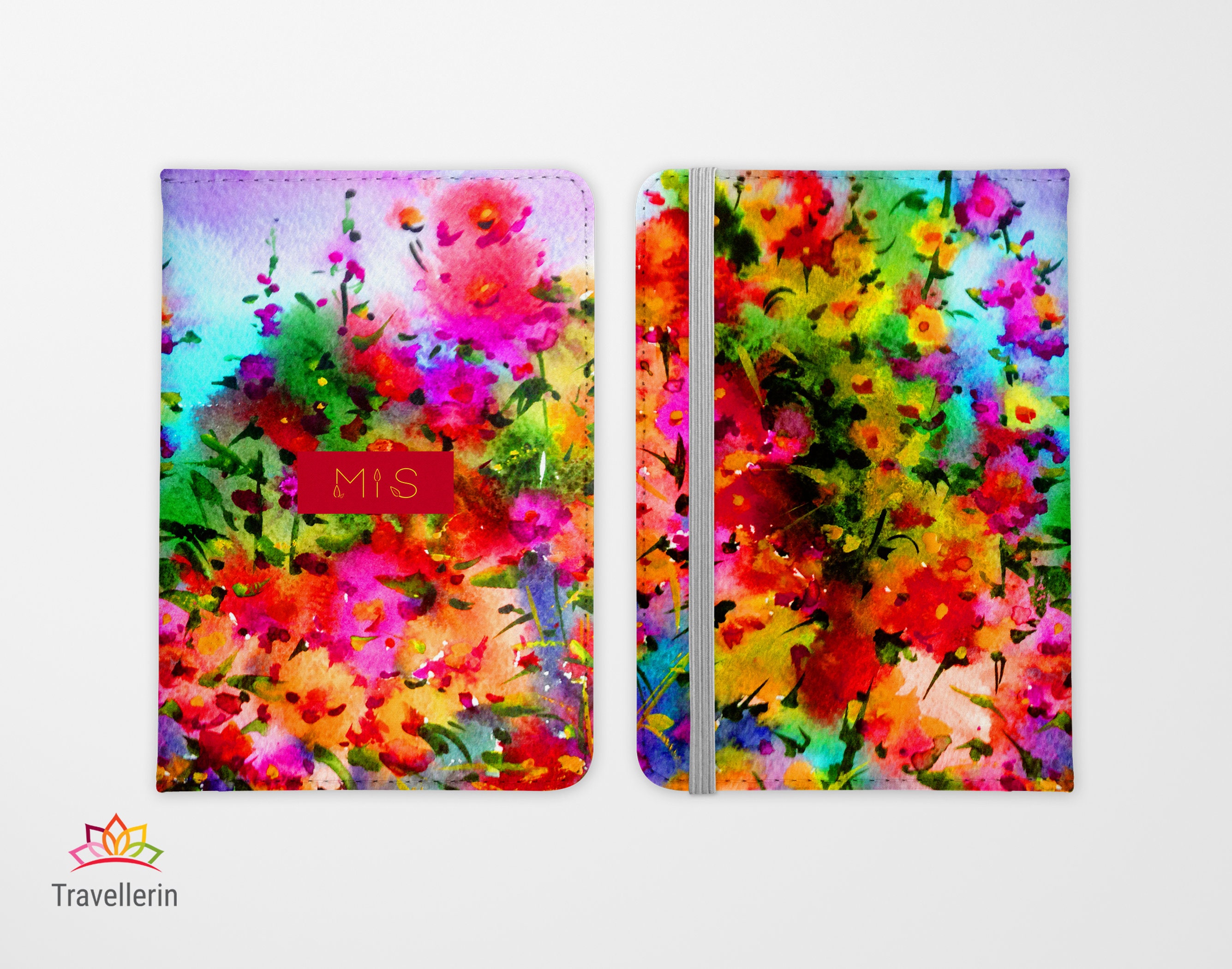 Women's Travel Wallet Personalized Option Painted Floral - Etsy