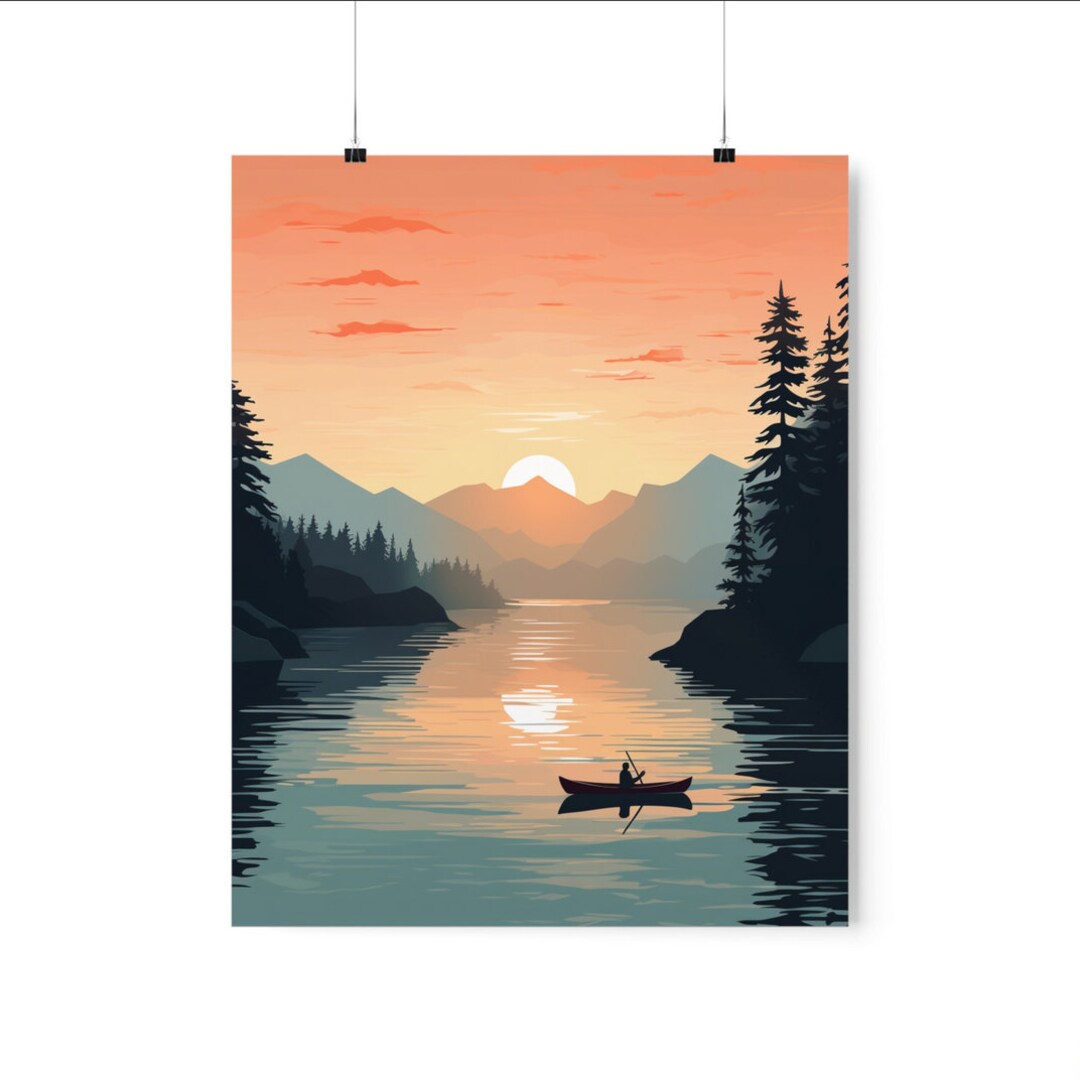 Sunset at Lake, Printable, Digital Download - Etsy