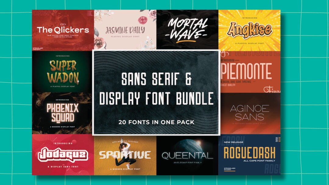 Sans Serif & Display Font Bundle, Handwritten Font, Wedding Font ...