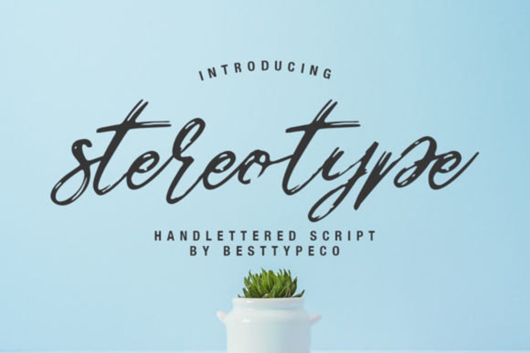 Stereotype Font Handwritten Font Wedding Font, Modern Font, Display ...