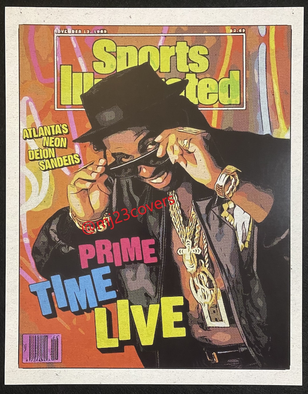 Deion prime Time Sanders Comic Style Poster 11 X 14 Sports Illustrated ...
