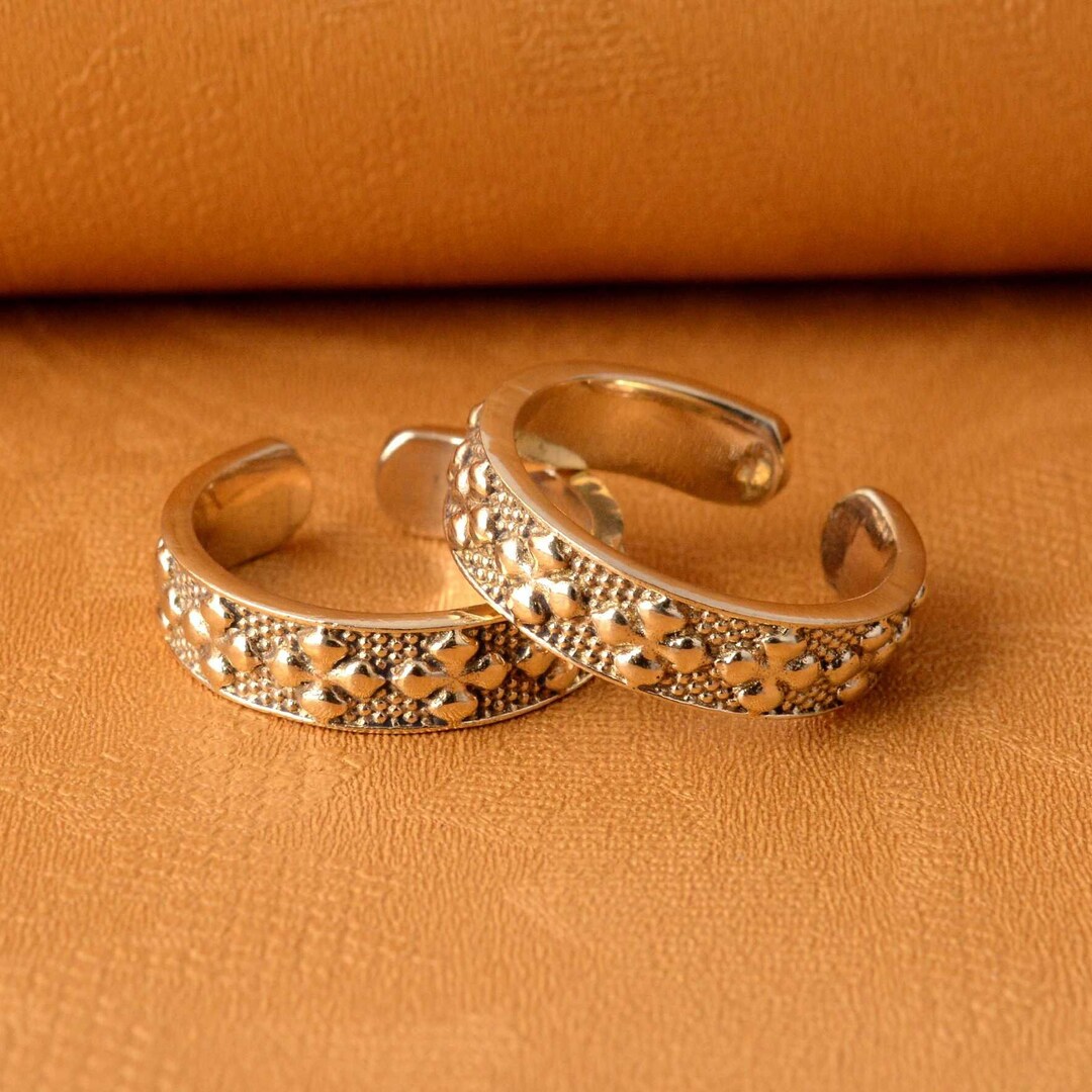 Gold Toe Ring, Single OR Set of Two Toe Rings, Gold Toe Ring ...