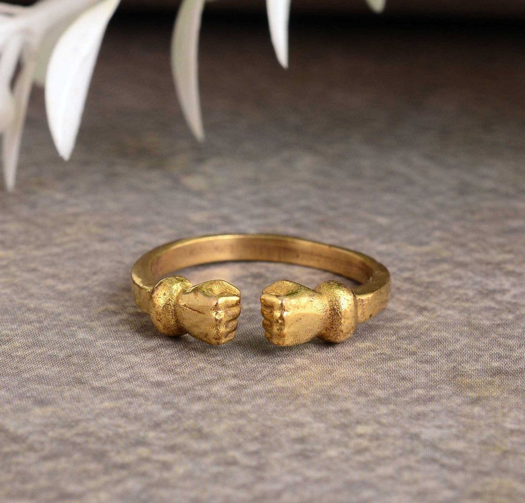 Fist Ring, Power Symbol Ring, Hand Ring, Fist Hand Ring, Punching Fist ...