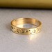 Filigree Moon and Star Ring: Gold Floral Brass Band - Etsy
