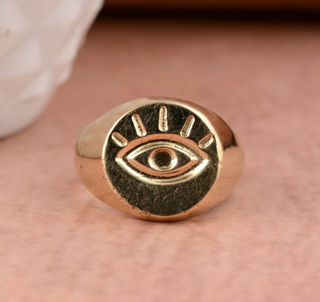 Gold All Seeing Eye Signet Ring: Edgy Illuminati Statement - Etsy