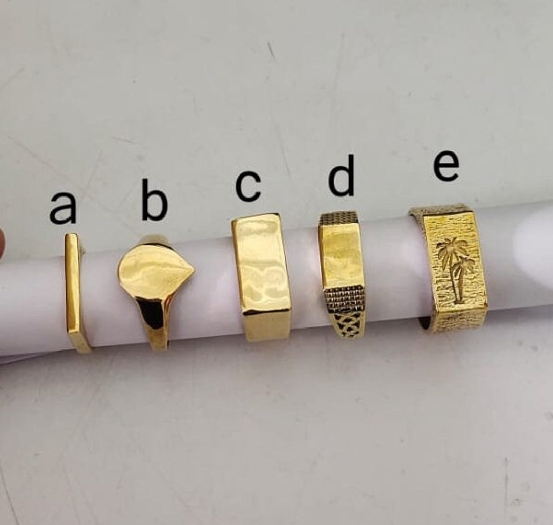 Mens Ring Gold Ring Men Mens Pinky Rings Signet Ring Men Gold Signet ...