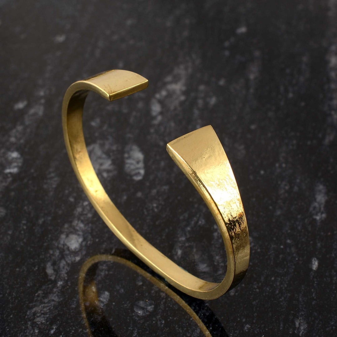 Gold Chunky Bangle, Art Deco Inspired Bracelet, Chunky Gold Bangle ...