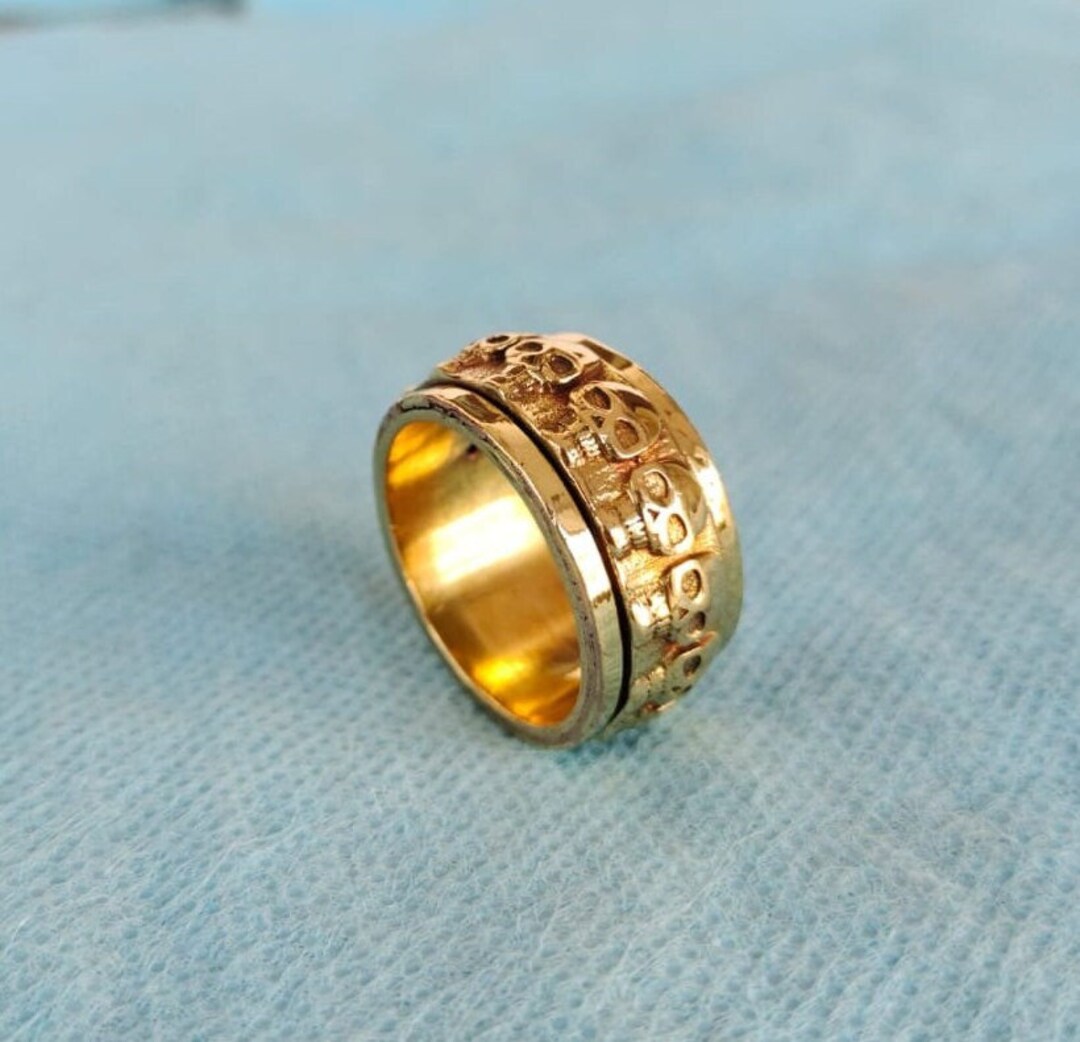 Skull Anxiety Fidget Ring Goth Thumb Ring Witch Anti Stress - Etsy