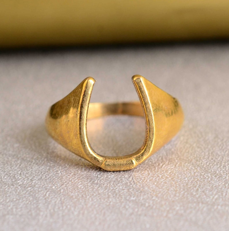 Horseshoe Signet Ring, Good Luck Ring ,lucky Charm Ring - Etsy