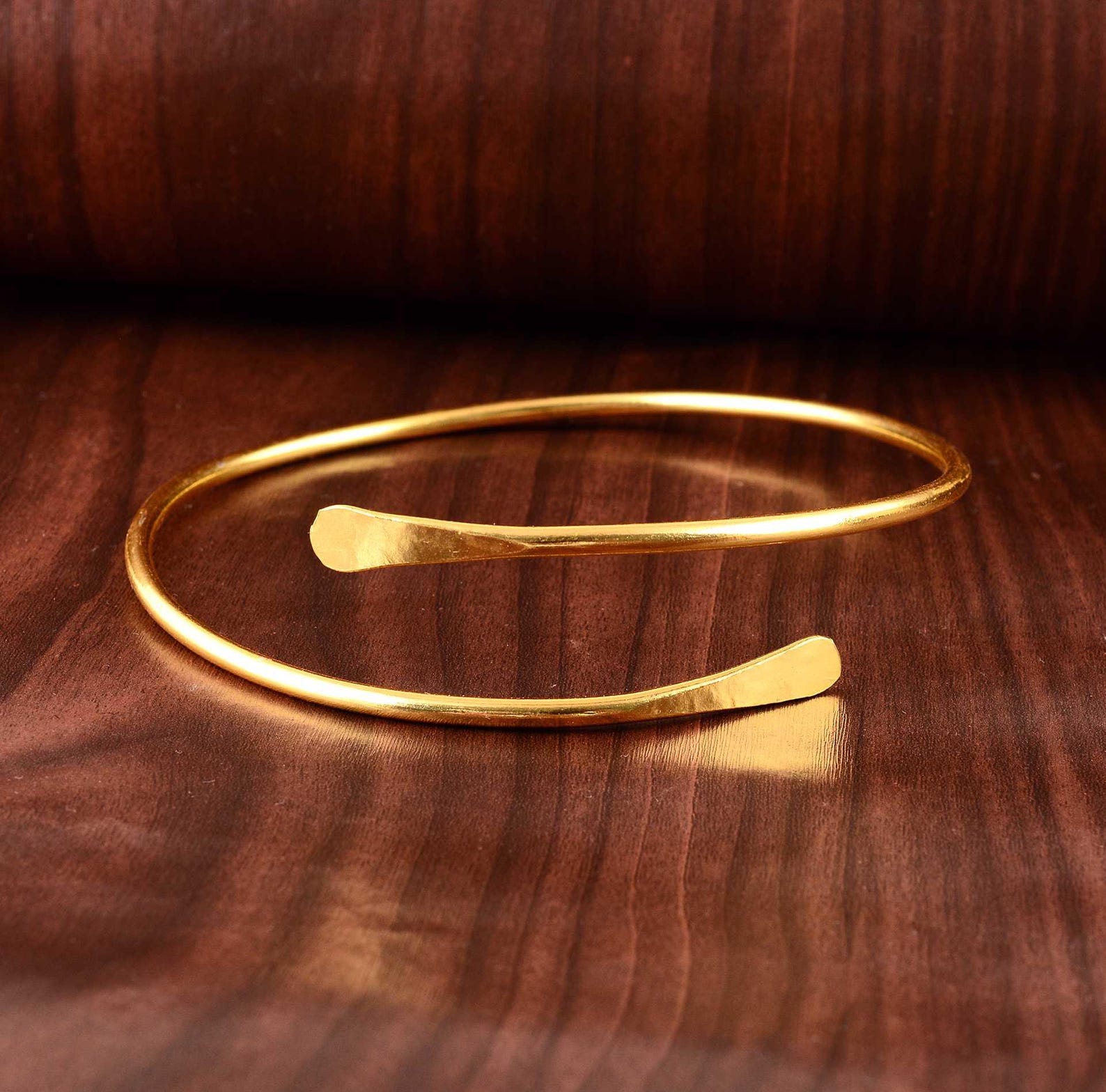 Minimalist Gold Upper Arm Cuff: Simple Arm Band Bracelet - Etsy