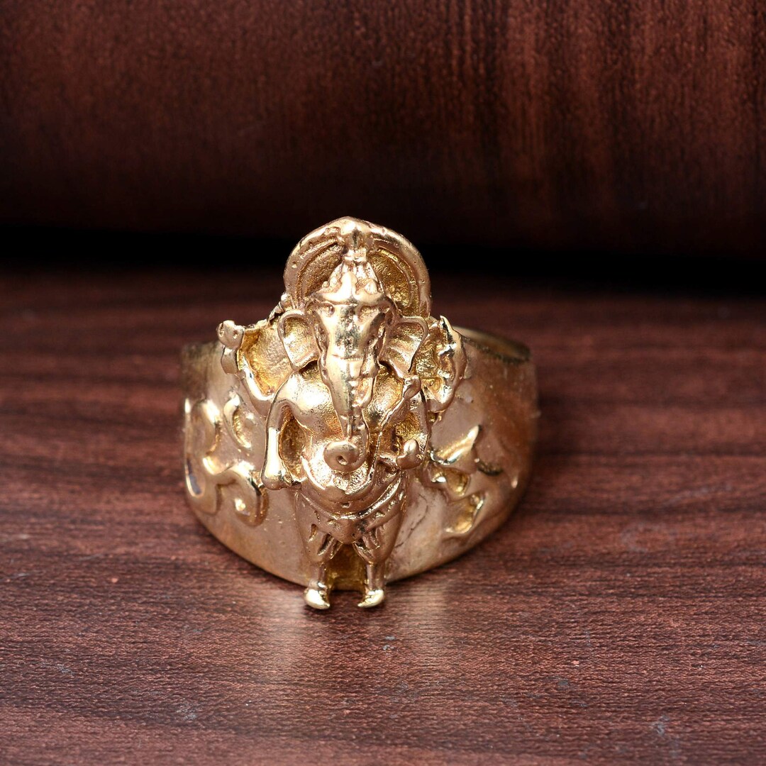 Lord Ganesha Ring, Om Ring, Religious Brass Ring, Indian Traditional Ring, Elephant Ring ...