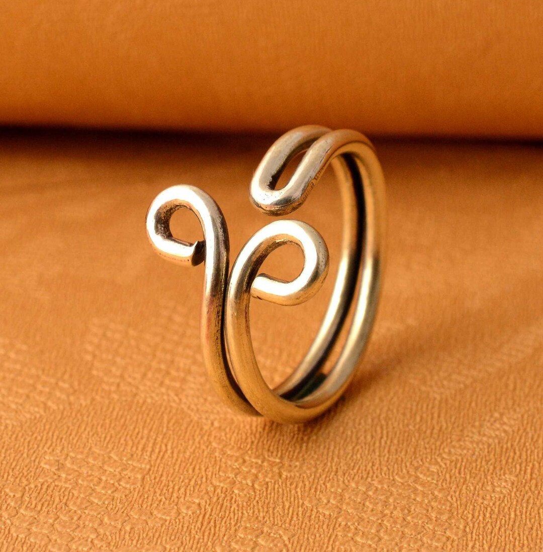 Double Back Swirl Toe Ring, Swirl Toe Ring, Adjustable Toe Ring, Summer ...