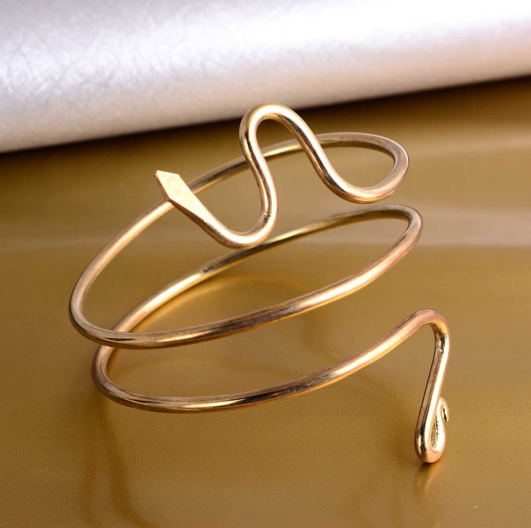 Snake Uper Arm Band Bracelet Gold Adjustable - Etsy