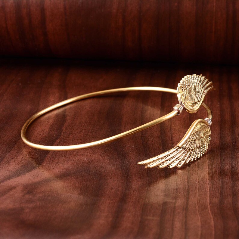 Gold Wing Arm Cuff: Minimalist Upper Arm Band - Etsy