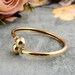 Double Ball Bracelet, Ball End Bangle, Gold Plated Open Cuff Bangle ...