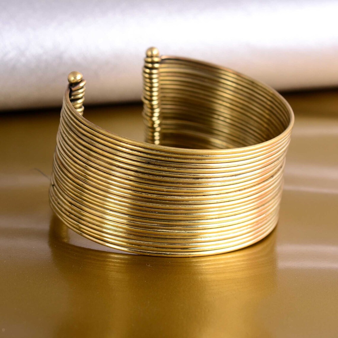 Gold Multi-bangle Cuff Bracelet: Adjustable Statement Jewelry - Etsy