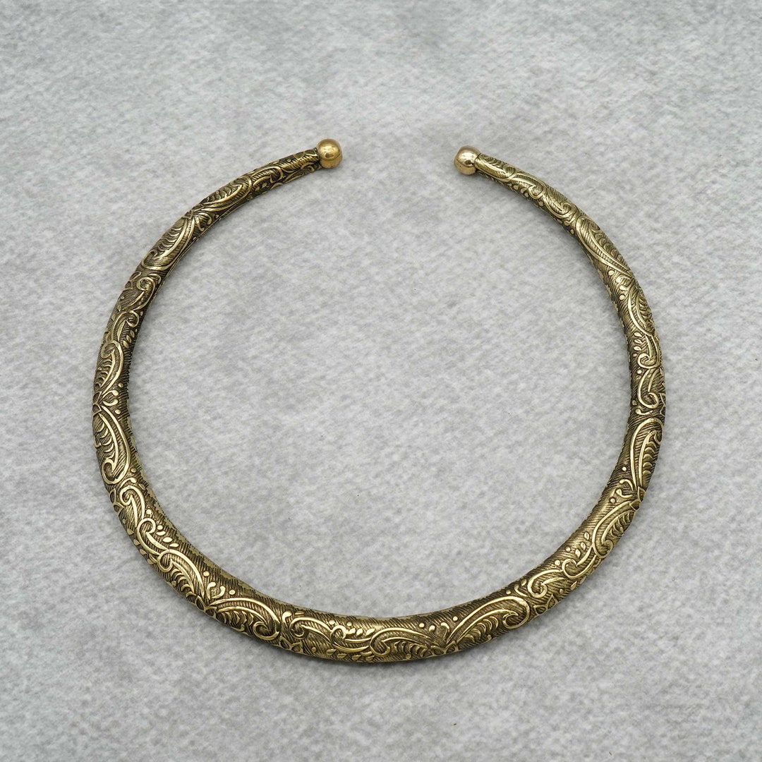 Flexible Plain Brass Choker, Solid Brass Choker Necklace, Brass Cuff ...