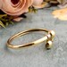 Double Ball Bracelet, Ball End Bangle, Gold Plated Open Cuff Bangle ...