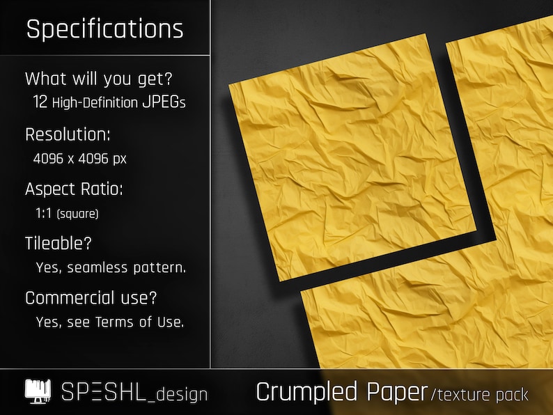 Crumpled Paper Texture Pack by Speshl_design 12 High - Etsy