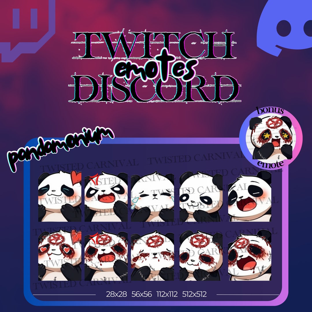 Pandamonium! Twitch/discord Emote Pack Set- Extra Emote - Digital ...