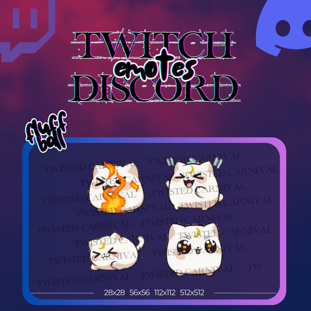 Fluff Ball Twitch/discord Emote Pack - Animated Emote Pack - Digital ...