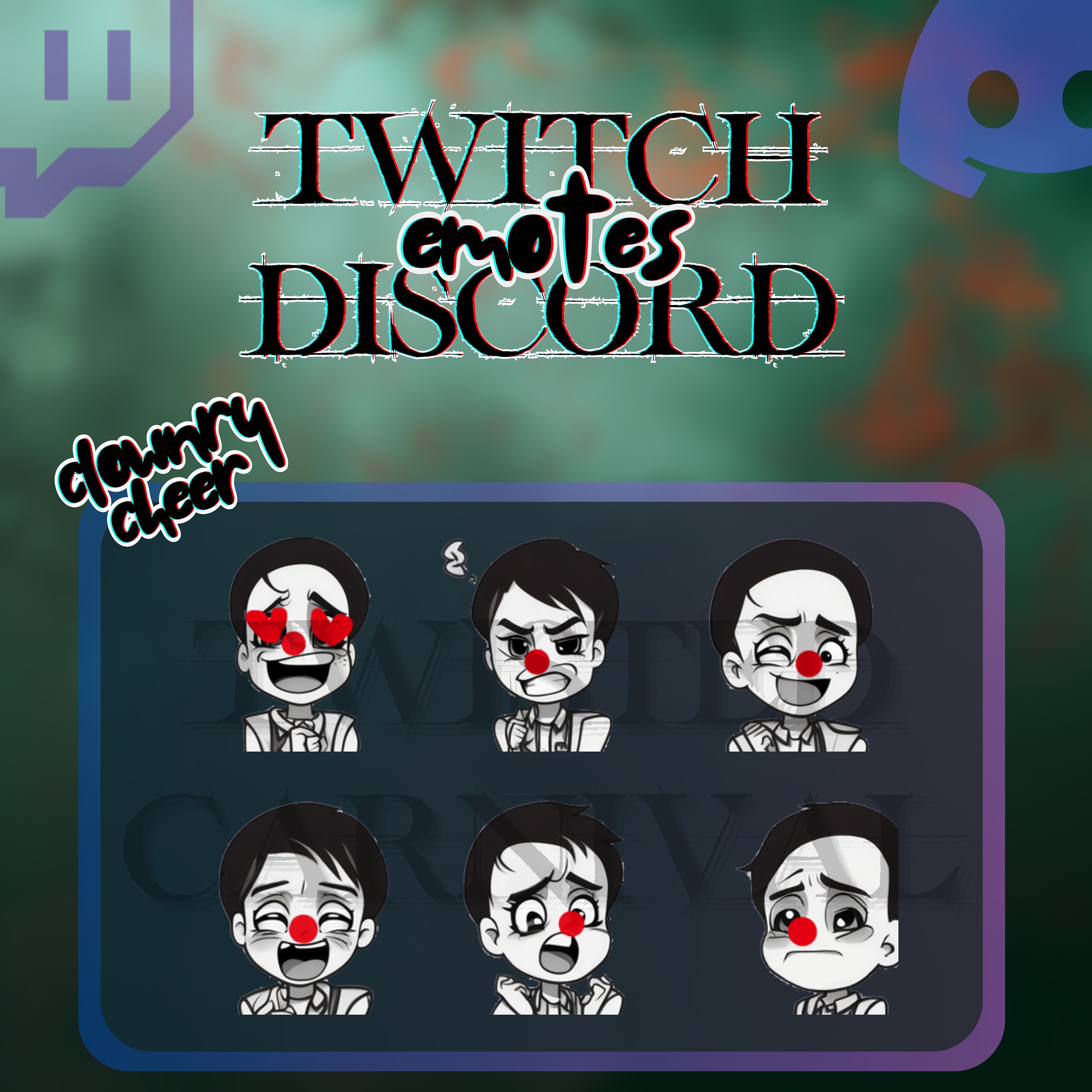 Clownry Cheer Twitch/discord Emote Pack High Quality Digital Download ...