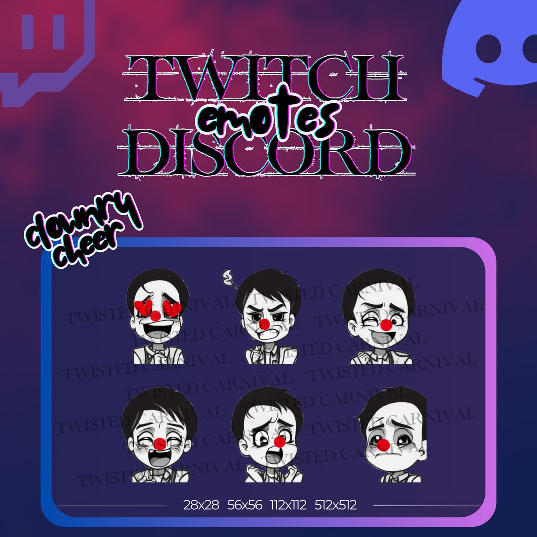 Clownry Cheer Twitch/discord Emote Pack - - Digital Download - - Etsy