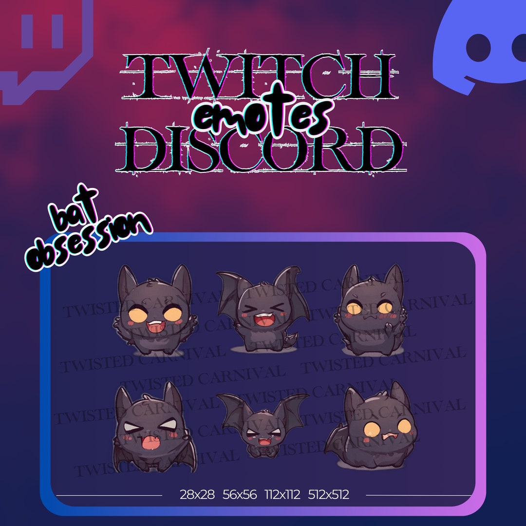 Bat Obsession Twitch/discord Emote Pack - - Digital Download - - Etsy