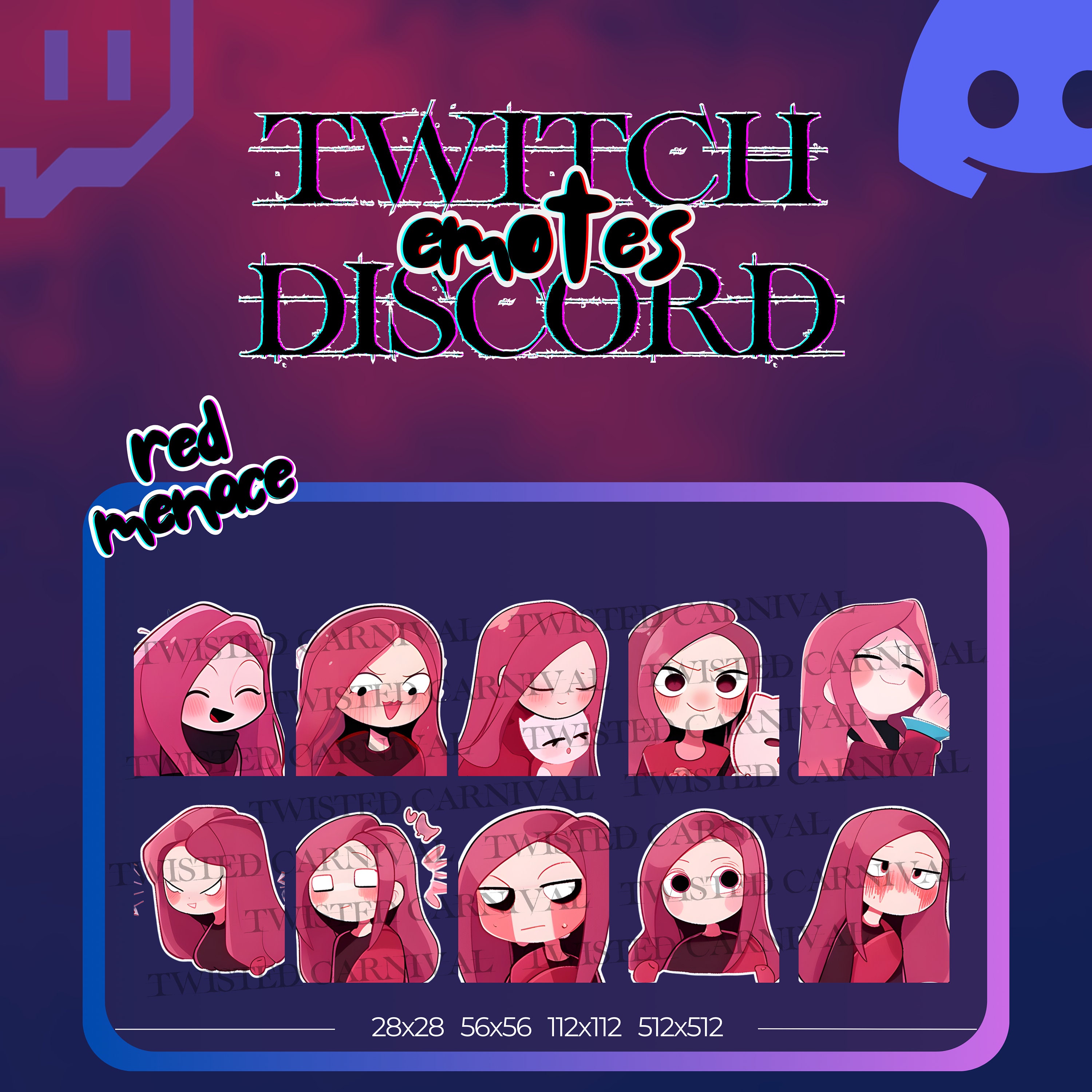 Red Menace Twitch/discord Emote Pack - - Digital Download - - Etsy