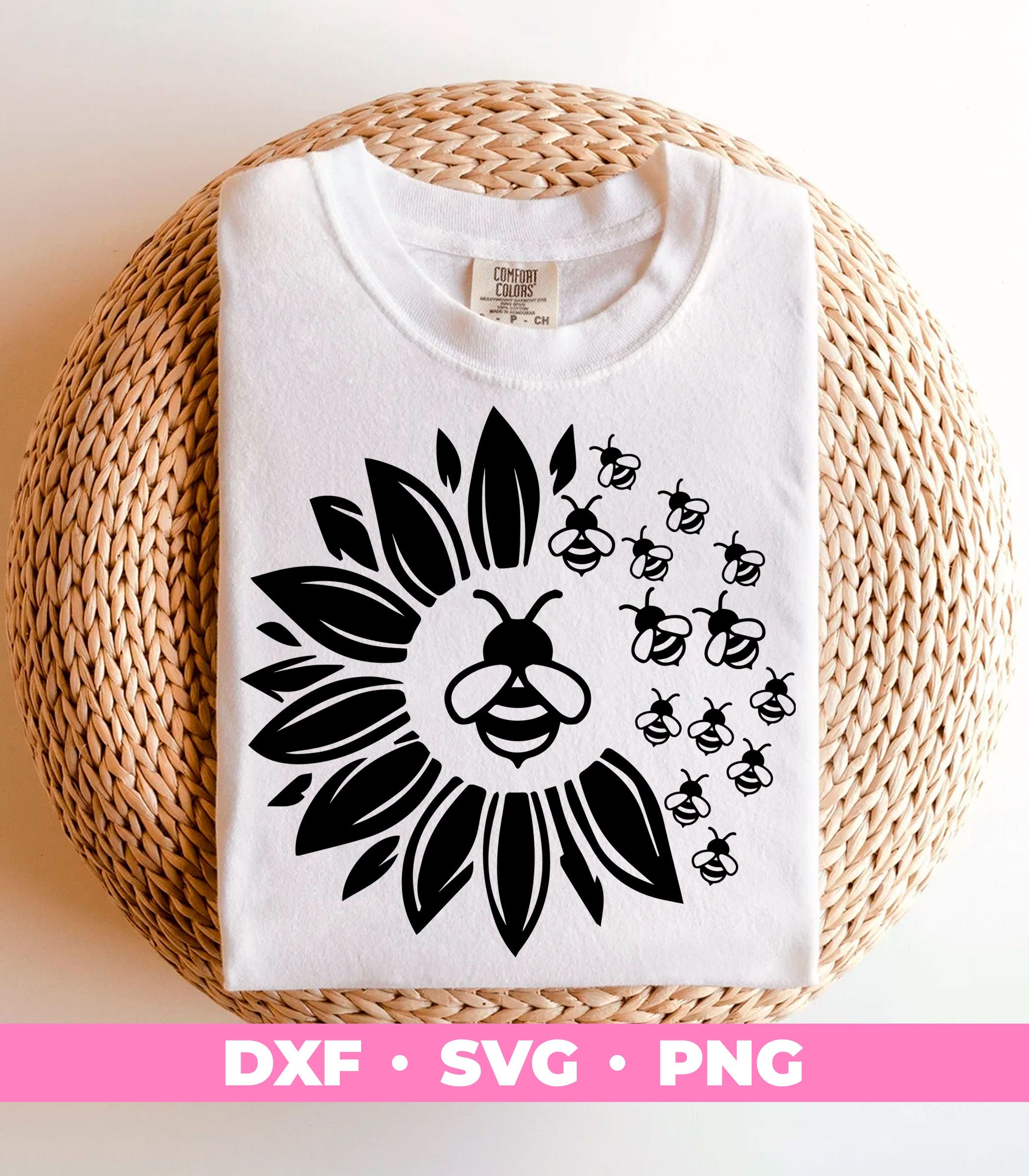 Sunflower Svg Sunflower Dxf Sunflower Bee Silhouette - Etsy