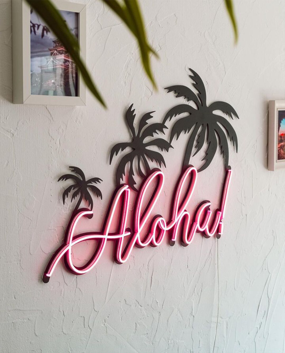 Aloha Neon Wall Art/custom Neon Sign/shop Signage/gift for Him - Etsy