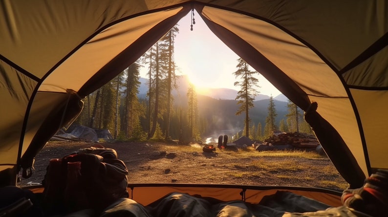 Set of 4 Rugged Outdoors-inspired Zoom Virtual Backgrounds: Digital ...