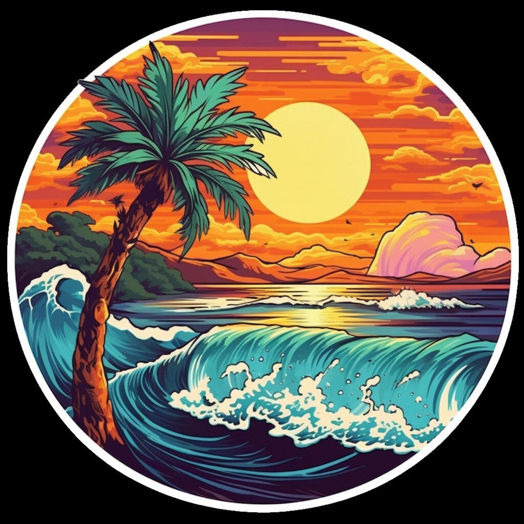Hawaii Beach Sticker - Etsy