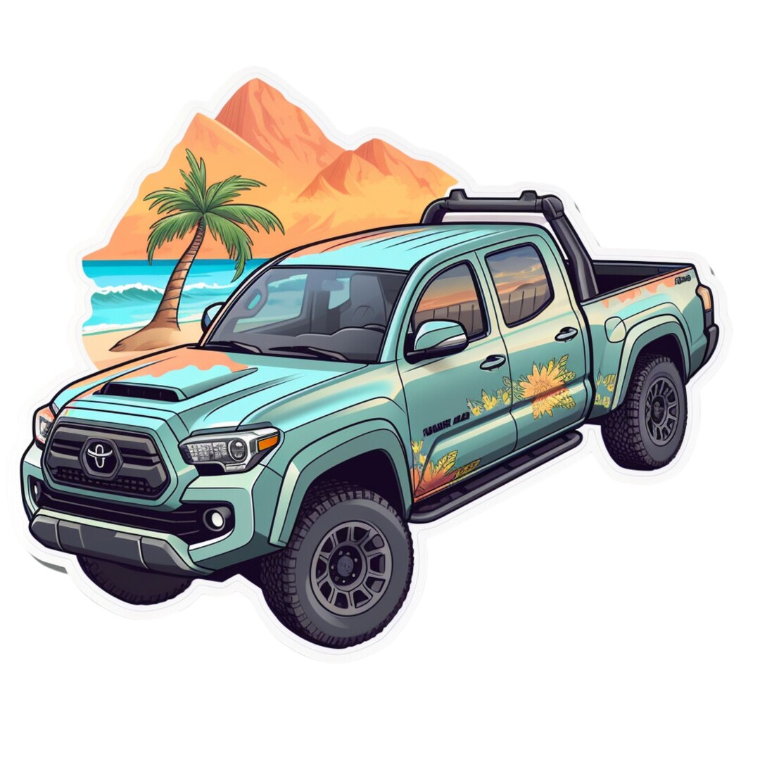 Hawaiian Gray Tacoma Sticker, Vibrant Colors - Etsy