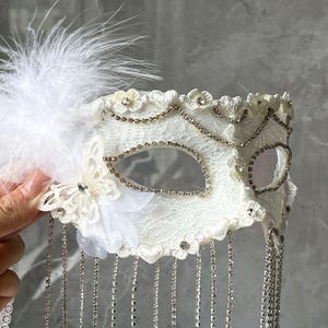 White Butterfly Tassel Mask - Luxury Ball Mask - Masquerade - Wedding ...