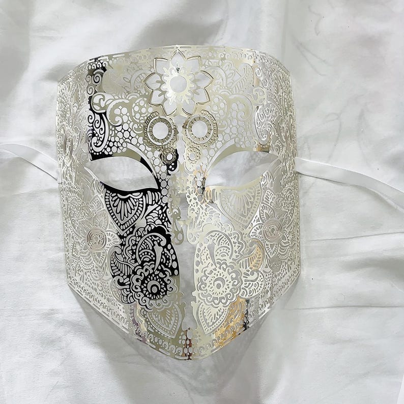Full Face Mask, Men's Masquerade Mask, Black Mask, Men's Mask, Venetian ...