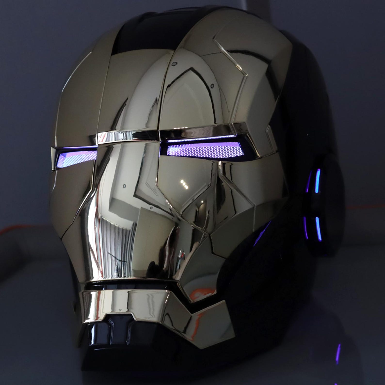 Black and Gold Iron Man Voice Control Helmet-tony Stark Helmet-iron Man ...