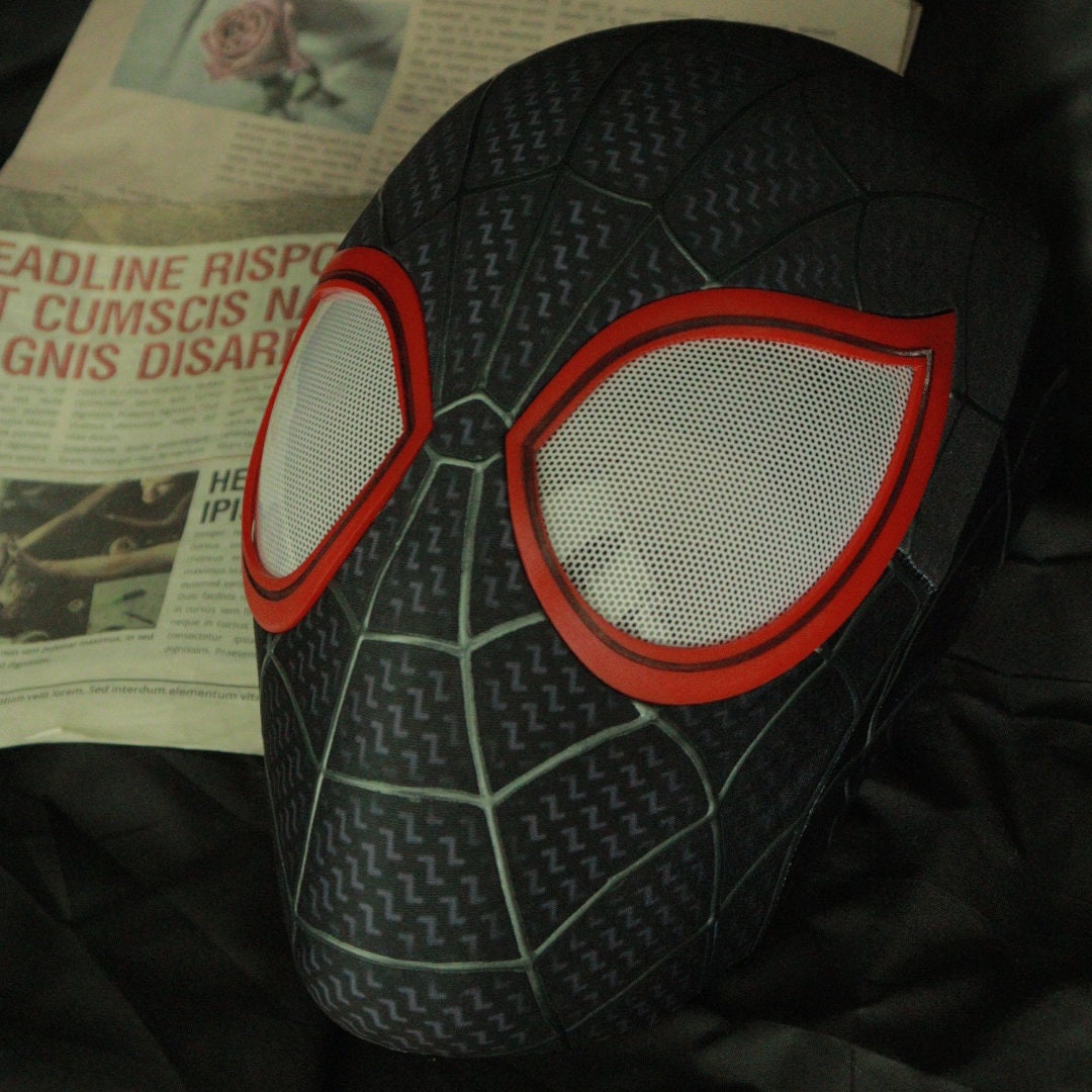 Spider-verse Spider-man Mask, Black Spider-man Mask Cosplay Adult With ...