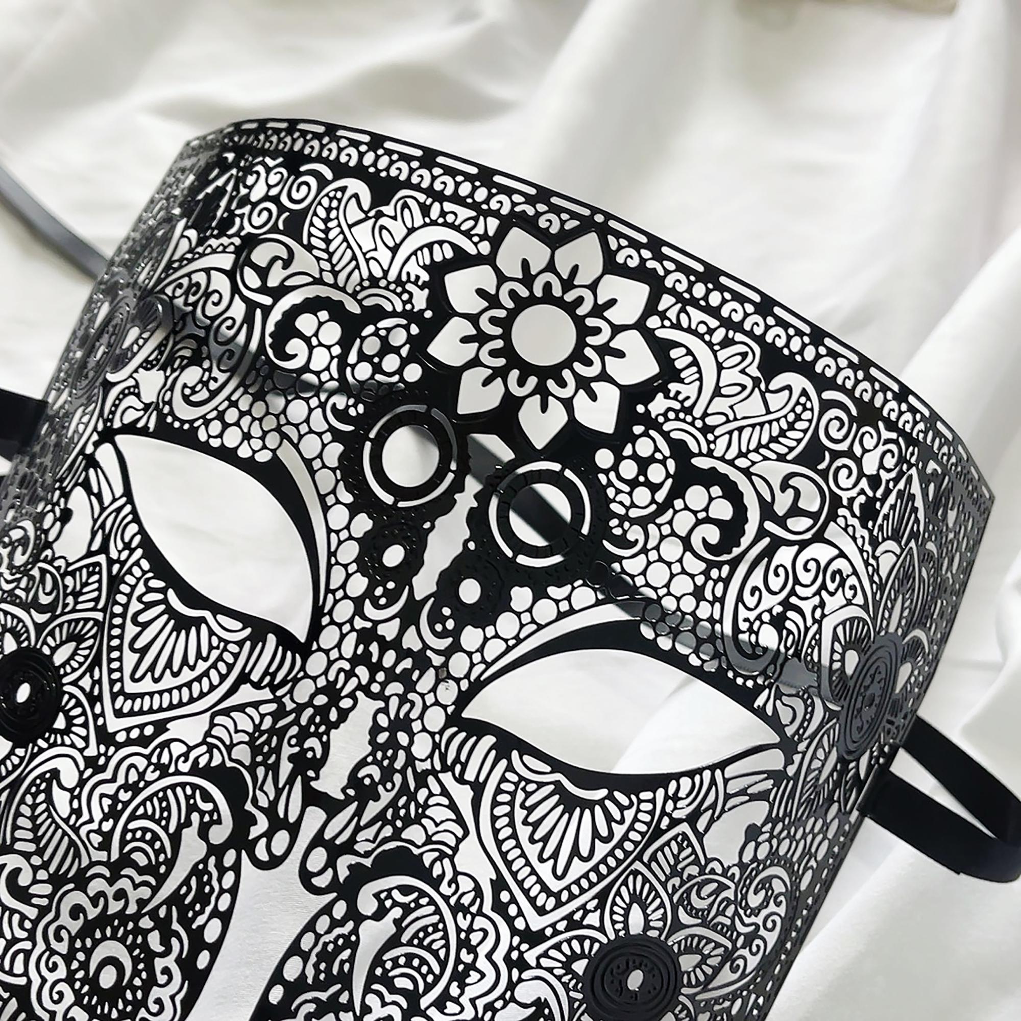 Full Face Mask, Men's Masquerade Mask, Black Mask, Men's Mask, Venetian ...