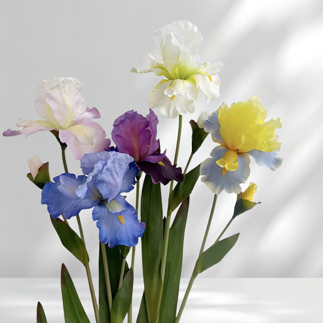 Artificial Irises High Quality Iris Stems Rustic Wildflower - Etsy
