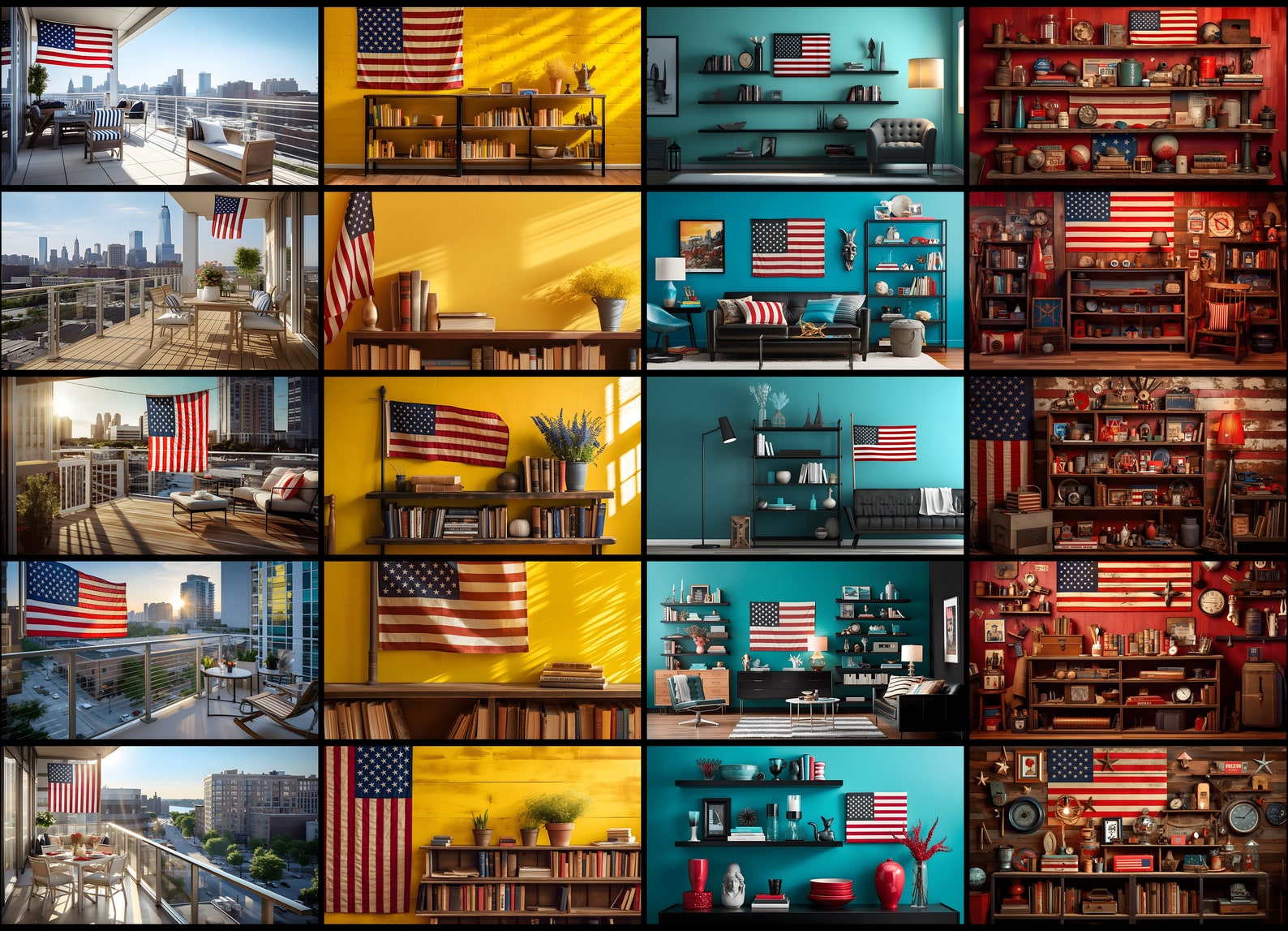 50 Patriotic Zoom Backgrounds 4th of July Backdrops Digital - Etsy