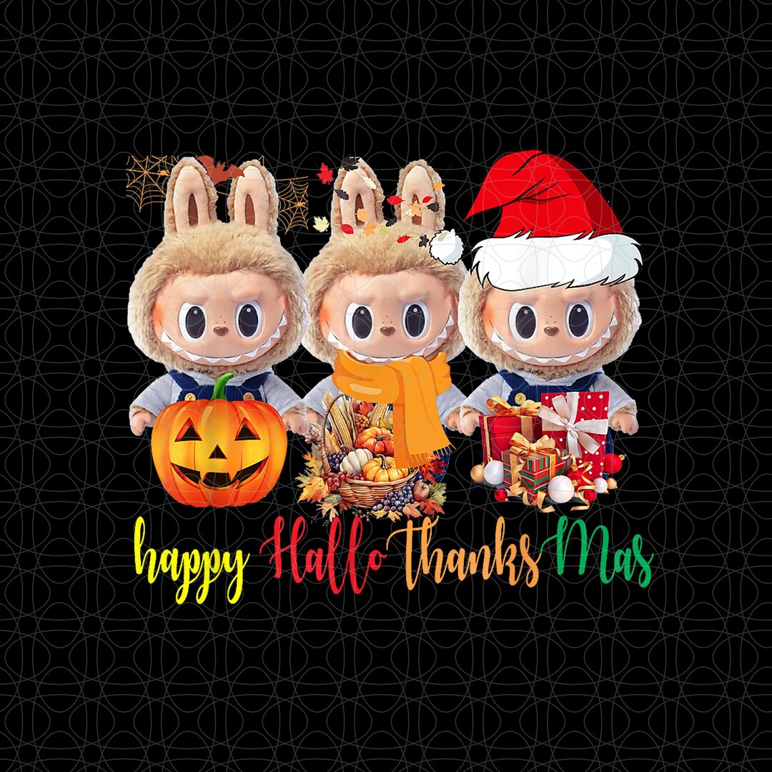 Labubu Happy Hallothanksmas Labubu Lovers Group Matching Png, Stanley ...