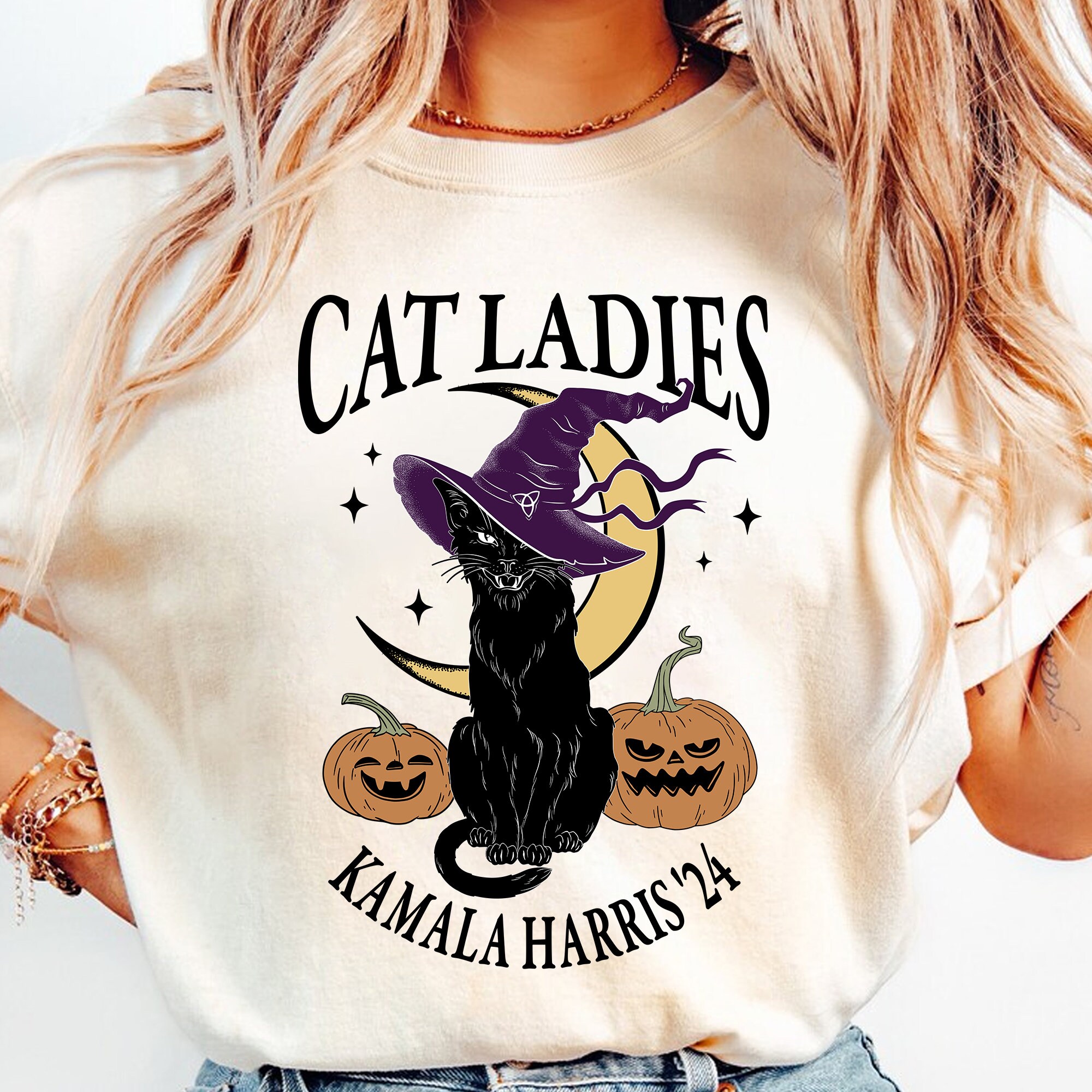 Cat Ladies for Kamala Png, Kamala Harris 2024 Png, Kamala for President ...