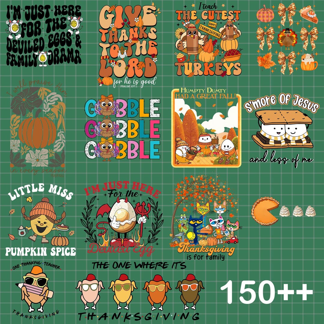 150retro Thanksgiving Bundle Png, Give Thanks to the Lord, Thankful ...