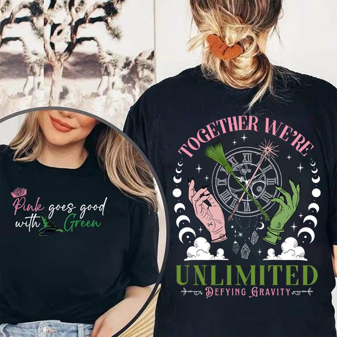 Elphaba Glinda Together We're Unlimited Wicked Embroidered PNG DST PES ...