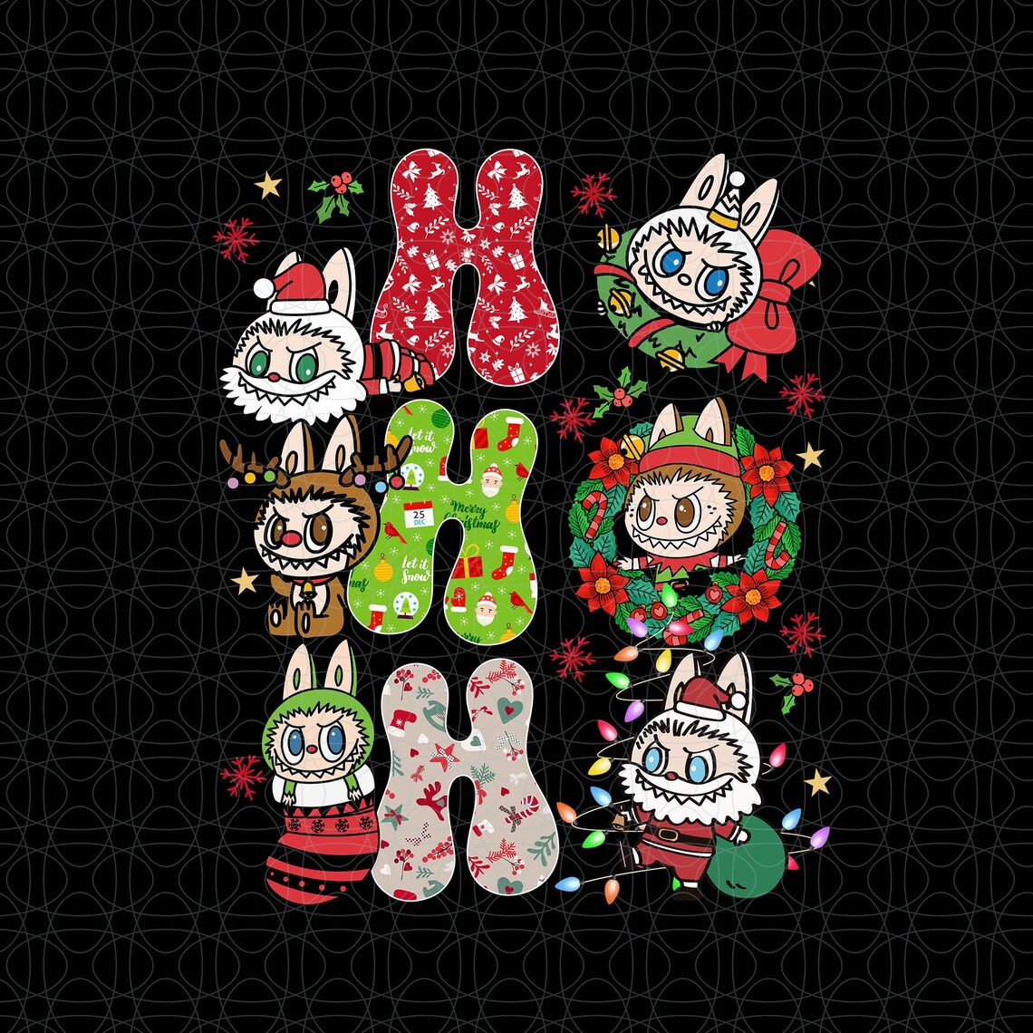 Ho Ho Ho Labubu Christmas Png, Cute Labubu Monster Christmas Png, Merry ...