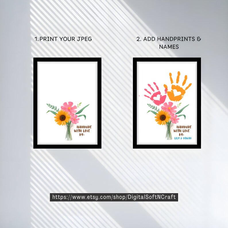 Mothers's Day Handprint Craft Art Birthday Activity Floral Bouquet ...