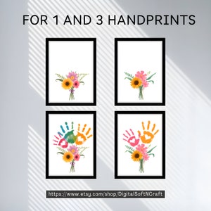 Mothers's Day Handprint Craft Art Birthday Activity Floral Bouquet ...