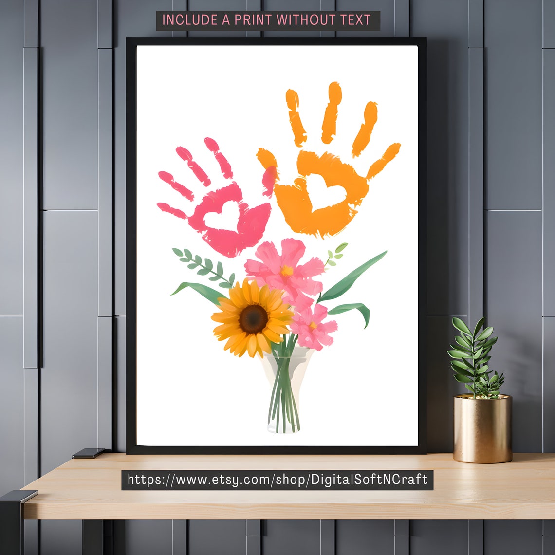 Mothers's Day Handprint Craft Art Birthday Activity Floral Bouquet ...
